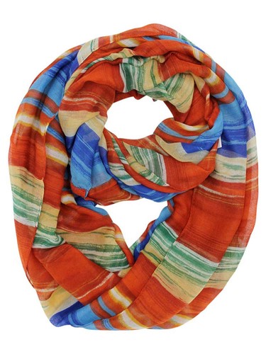 MULTICOLOR STRIPE PRINT INFINITY SCARF | eBay