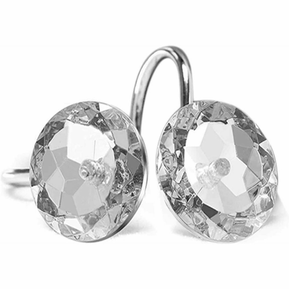 Shower Curtain Hooks Rings Diamond Crystal Rhinestones Hooks for ...