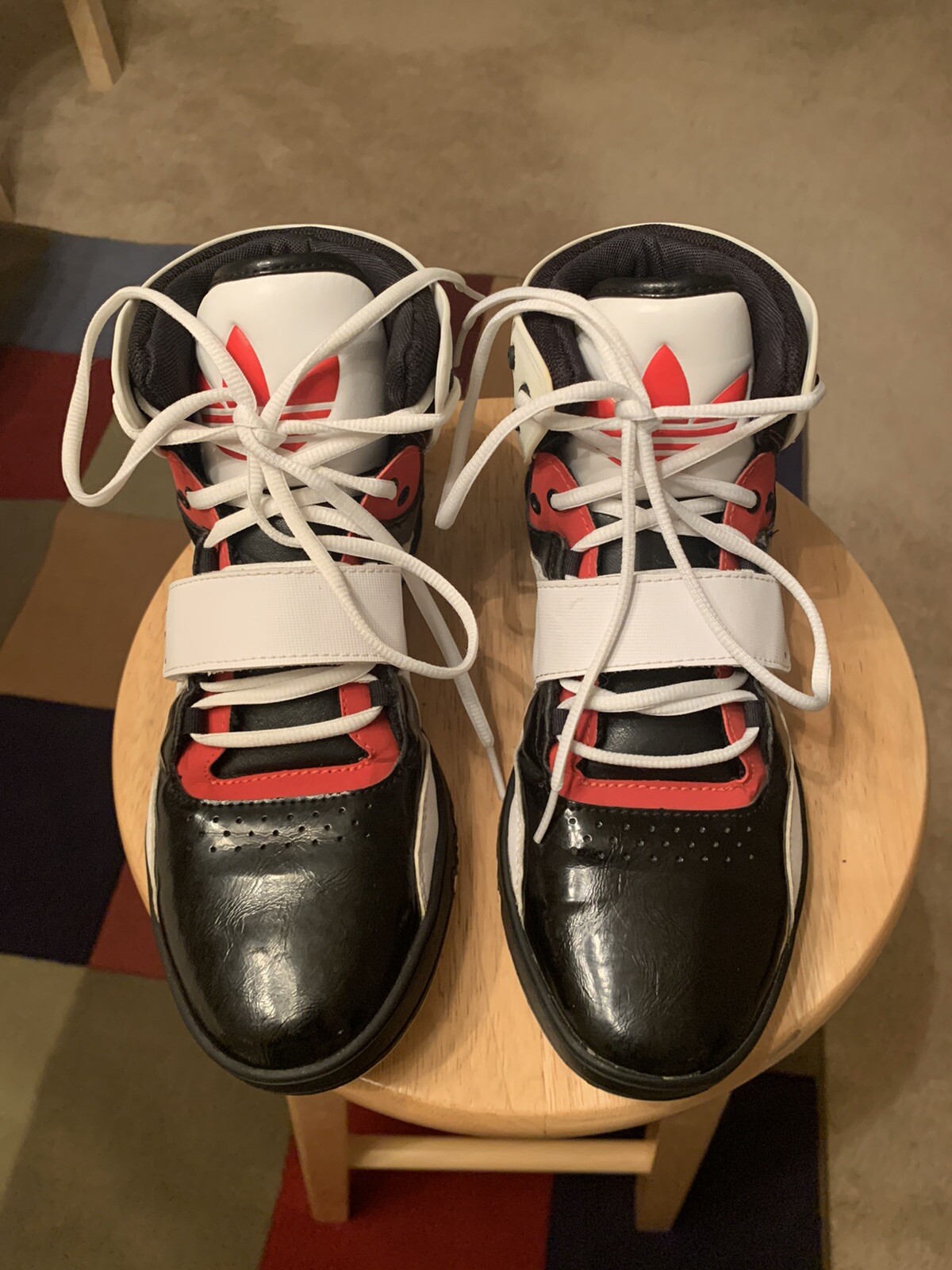 Adidas G48857 Roundhouse Mid Black/White/Red Leather … - Gem