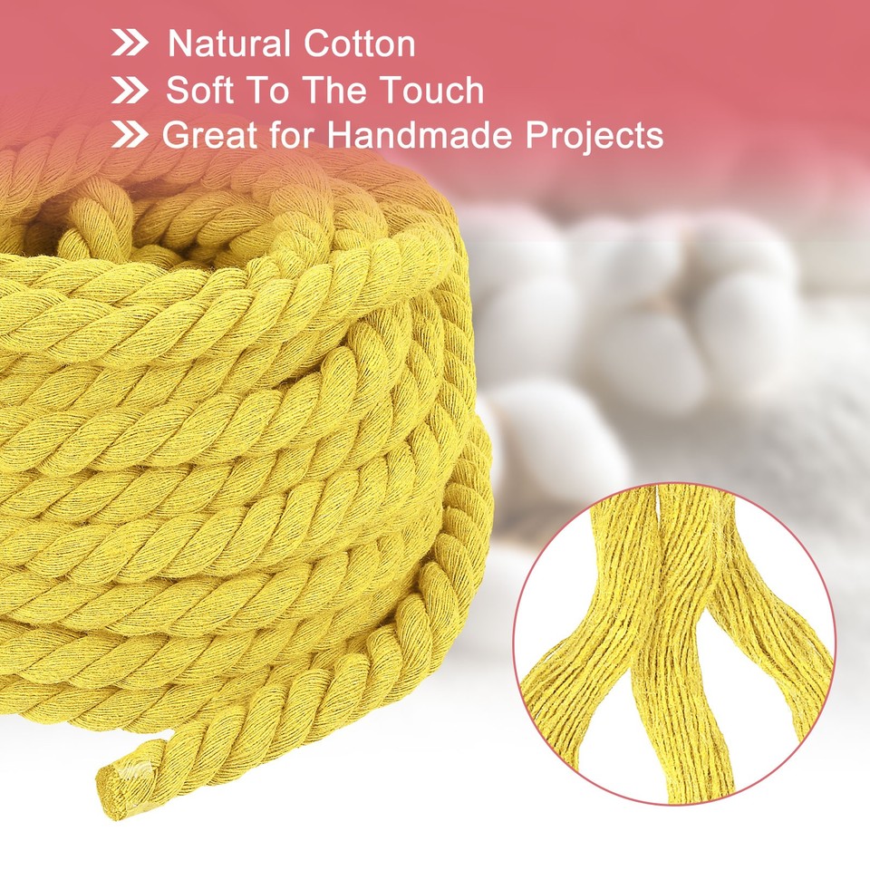 Twisted Cotton Rope, 12mm x 11Yard 3 Strand Twisted Cotton String ...