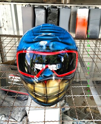 CUSTOM SMILING FACE MOTORCYCLE HELMET | eBay