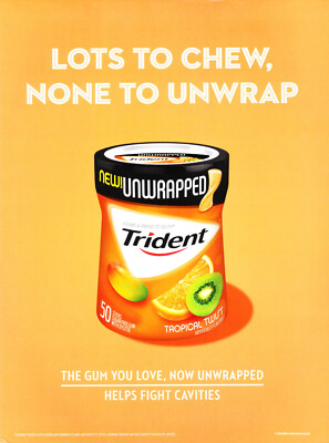 TRIDENT GUM AD #22 MAGAZINE promo AD 2015 LOTS TO CHEW, NONE TO UNWRAP ...