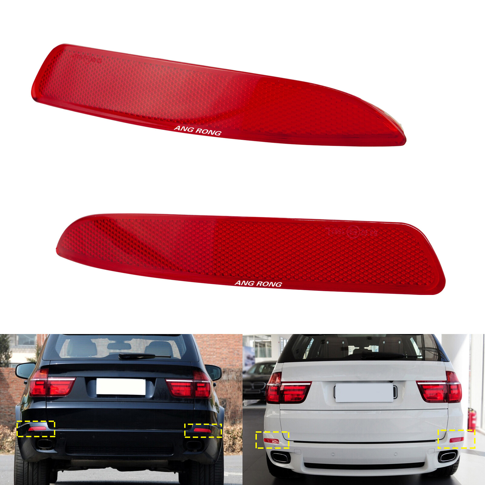 1 Pair Fit BMW X5 E70 Red Lens Rear Bumper Reflector No Light 06-13 ...