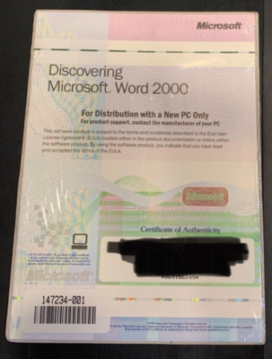 Microsoft Word 2000 New and Sealed | eBay