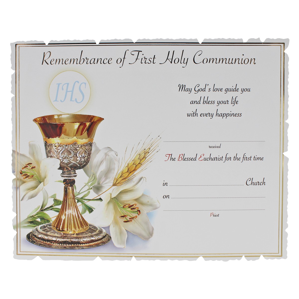 First Holy Communion Certificates