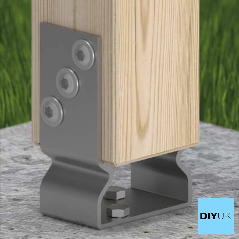 Bolt Down U Shape Galvanised Post Support Heavy Duty 4mm Fence Foot ...