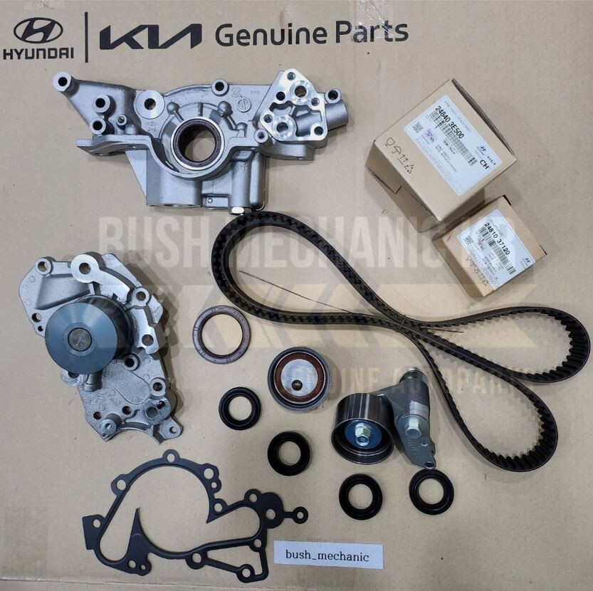 GENUINE OEM Hyundai Kia Timing Belt Kit Water Oil Pump Pulley Idler ...