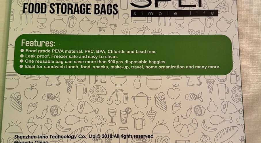 SPLF 10 Pack BPA FREE Reusable Storage Bags Food Grade Leak Proof ...