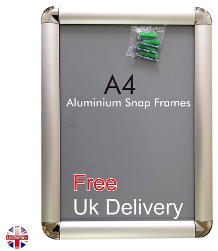 A4 Aluminium Snap Frames Poster Holder Retail Wall Notice Boards - Round Corners | eBay