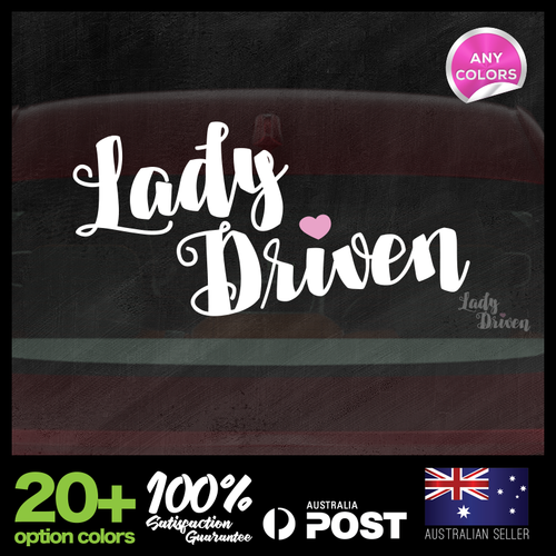 Lady Driven 195x106mm Vinyl JDM Stickers Decals Funny Window Car Chick ...
