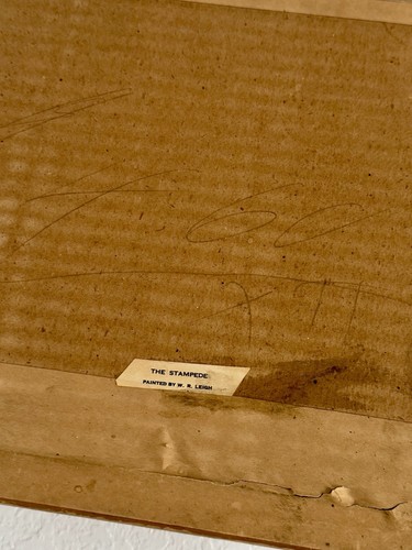 The Stampede By W.R. Leigh Western Print In Vintage Frame Originally ...