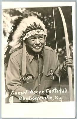 INDIAN CHIEF CARL DANIEL BOONE FESTIVAL BARBOURVILLE VINTAGE PHOTO ...