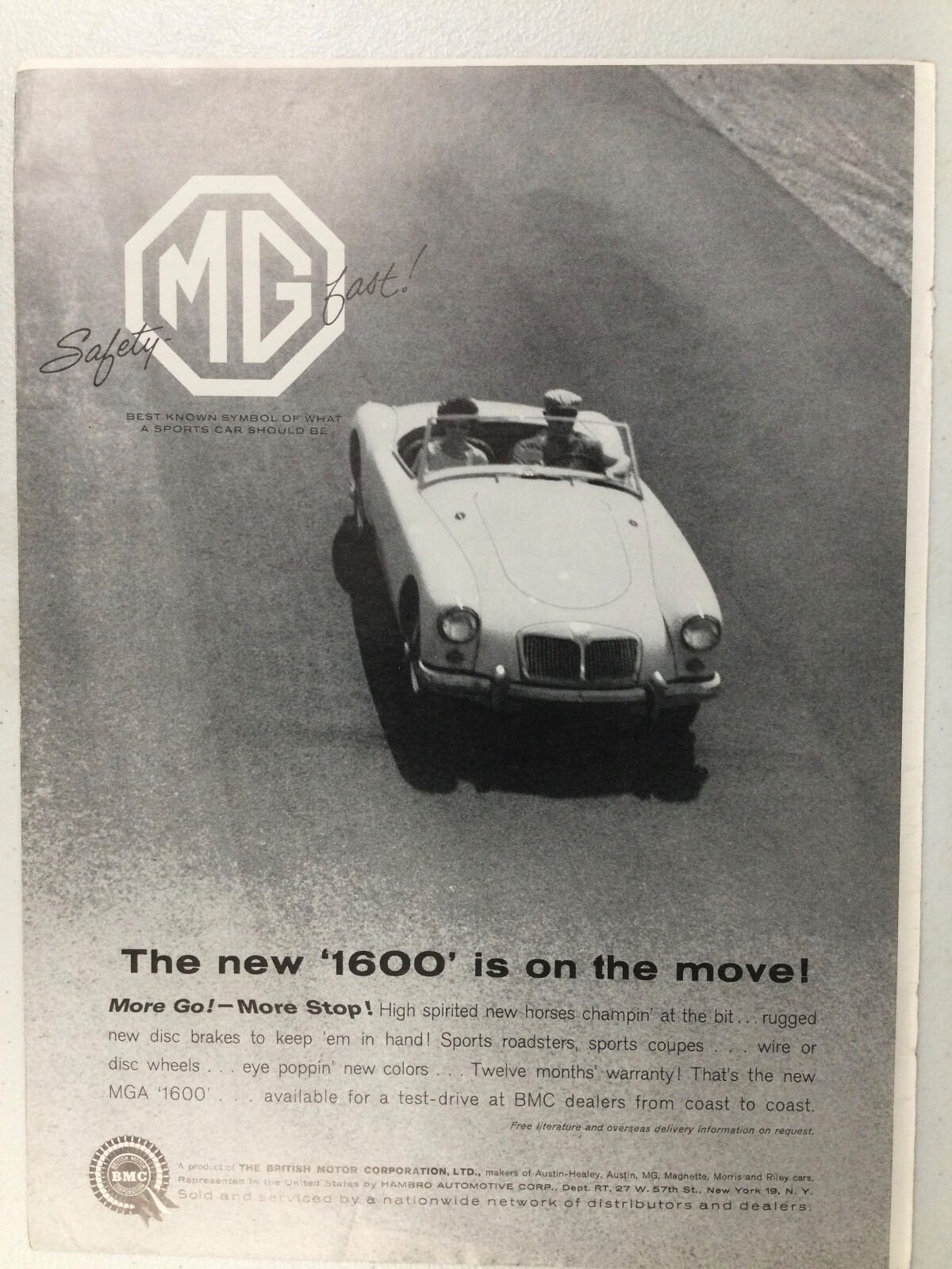 MGMGB159 Vintage Advertisement 1960 MGA 1600 Roadster January 1960 | eBay