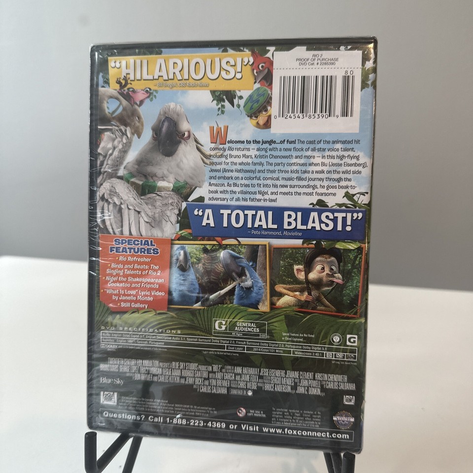 RIO 2 (DVD) ANIMATED DISNEY-LIKE MOVIE, KIDS FAMILY NEW & SEALED ...