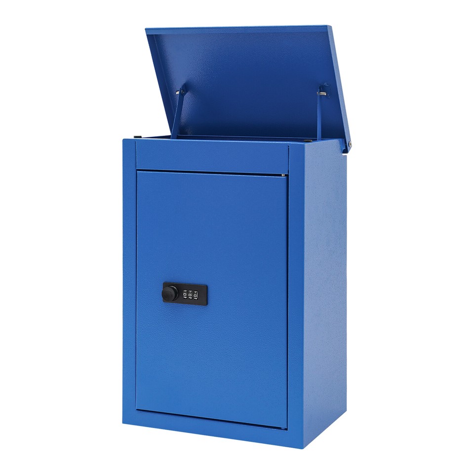 Modern Wall-mounted Mailbox Post Office Box Blue Mail Box With Password ...