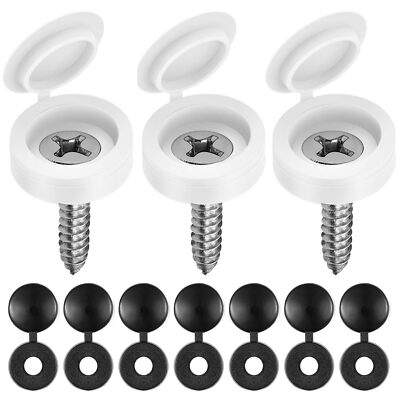 200 Pcs Plastic Hinged Screw Cover Caps Fold Screw Snap Covers Washer ...