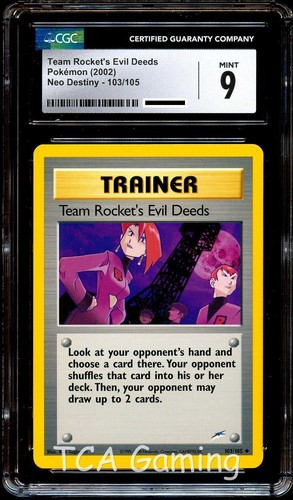 CGC 9 MINT Team Rocket's Evil Deeds 103/105 Neo Destiny Pokemon Card | eBay