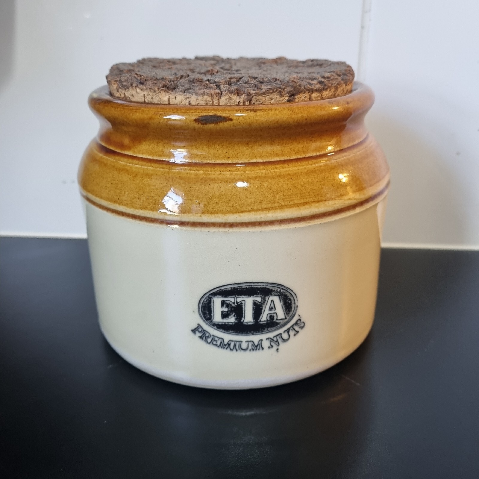 VINTAGE COLLECTABLE ETA PREMIUM NUTS Lidded CANNISTER Bendigo Pottery ...