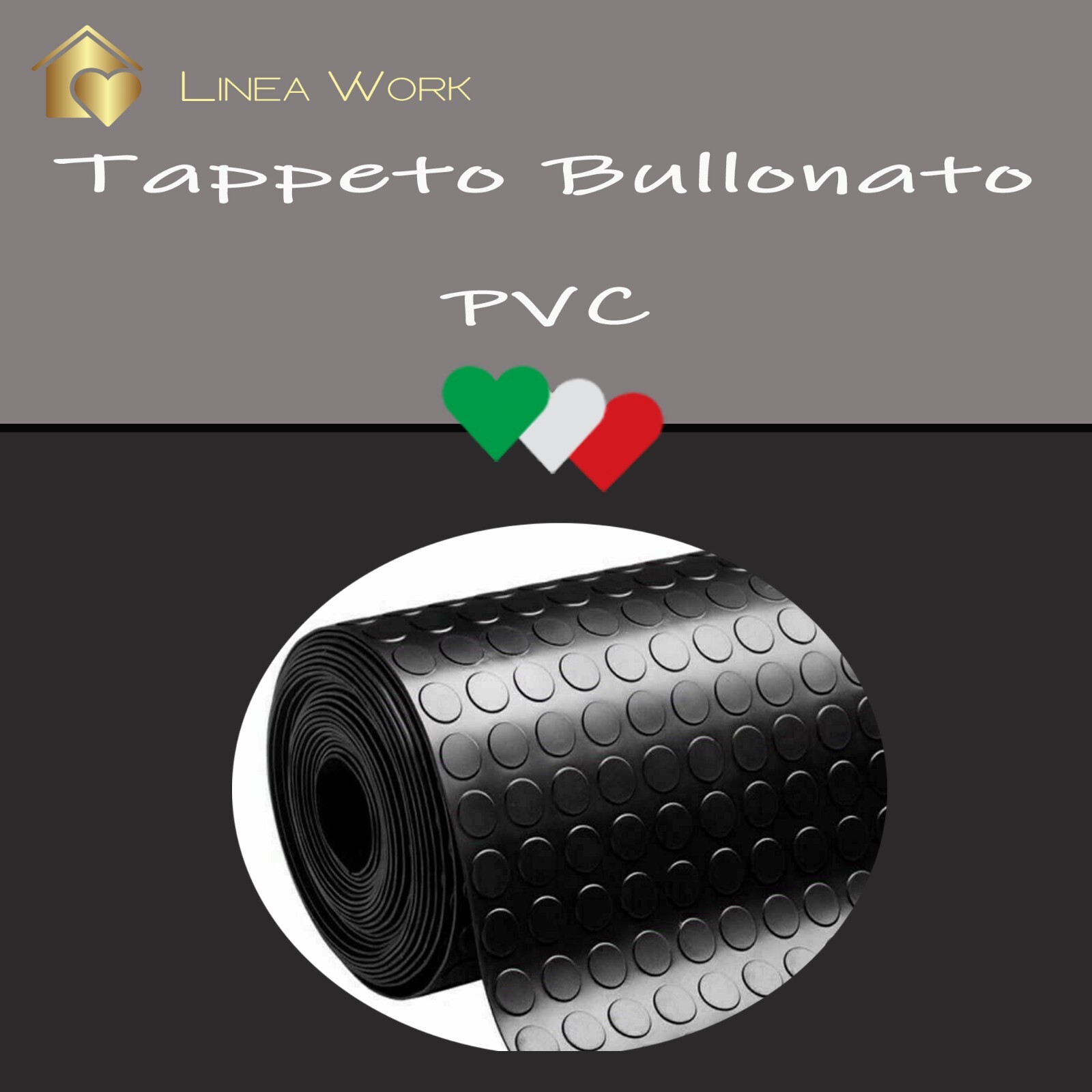 COPRIPAVIMENTO BOLLATO TAPPETO PAVIMENTO PVC GOMMA BULLONATO LINOLEUM ...