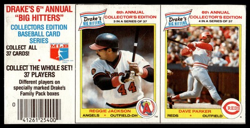 1986 - 1988 Drake's Bakeries Big Hitters Box Card Panels * You PICK ...