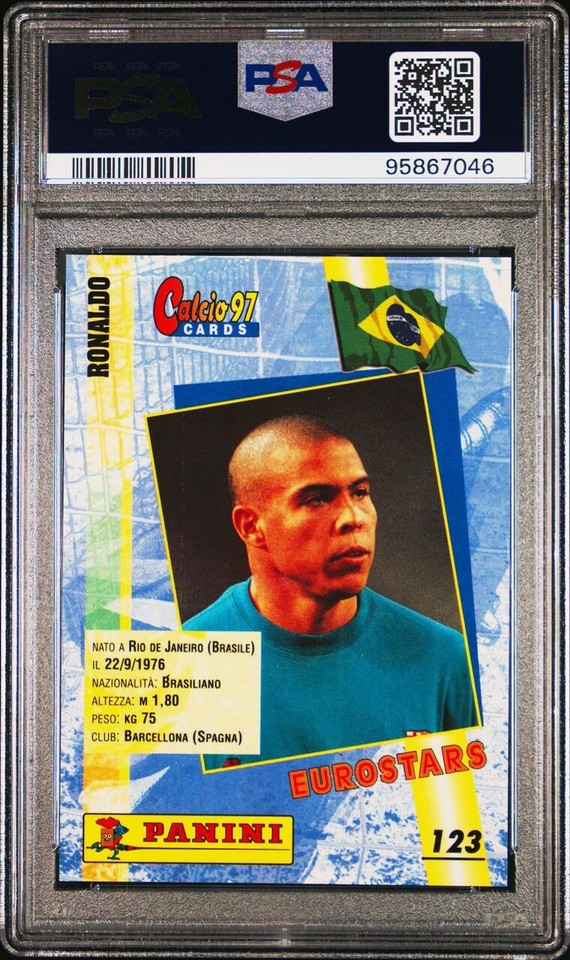 Ronaldo 1996 Panini Calcio Cards '97 #123 PSA 8 Eurostars FC Barcelona ...