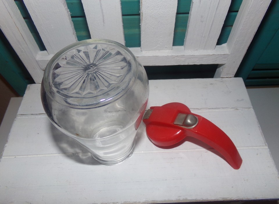 Vintage Diner Restaurant Syrup Dispenser Red Plastic Top Glass Bottom ...
