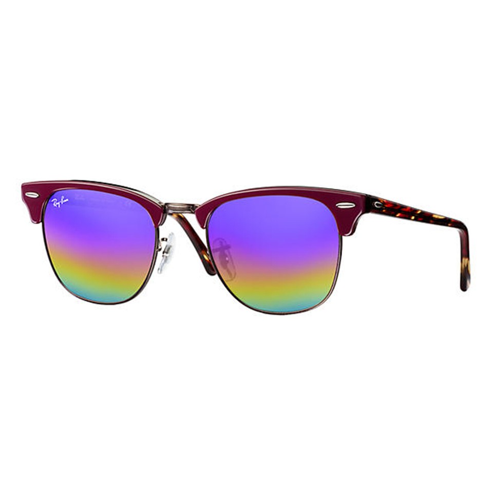 Ray-Ban Lmited Edition Clubmaster Square Sunglasses Bordeaux Red NIB | eBay