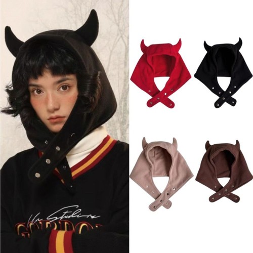 Ox Horn Shape Devil Horn Hat Ear Protection Ear Protects Hats Women | eBay