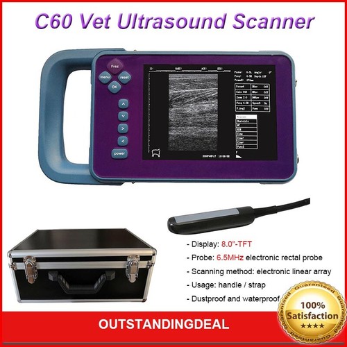 C60 Waterproof Vet Ultrasound Scanner + Rectal Linear Probe For Cow ...
