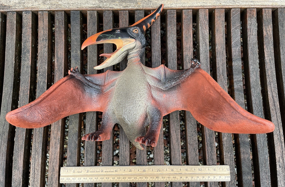 Large PTERODACTYL Rubber DINOSAUR TOY Figure Creatology Winged 17 ...