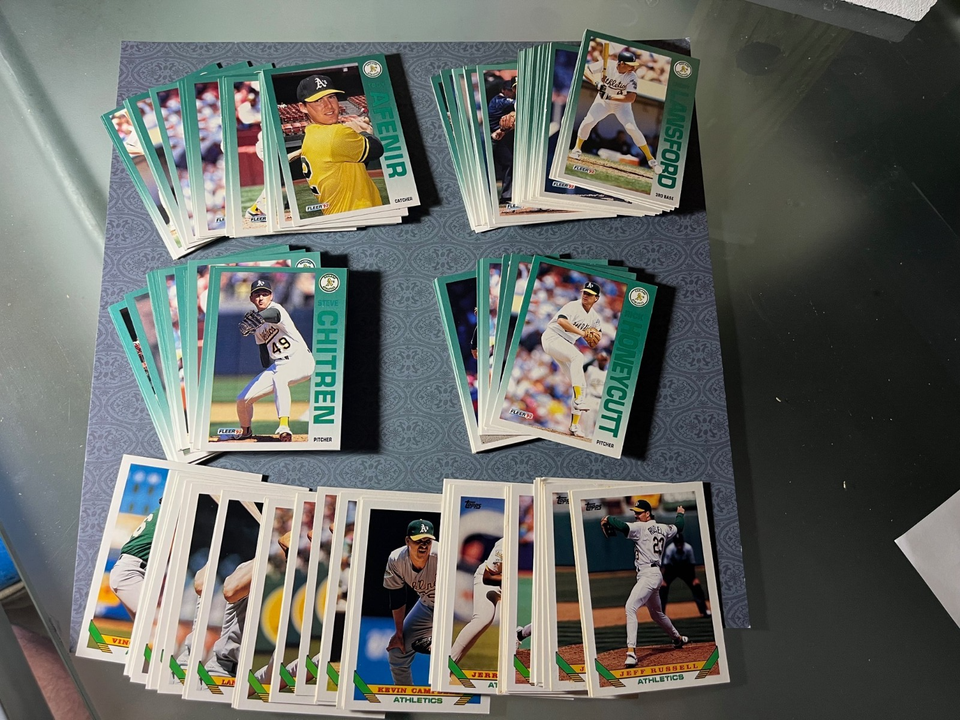 370 Oakland Athletics A's Baseball Cards Collection Lot with Duplicates ...