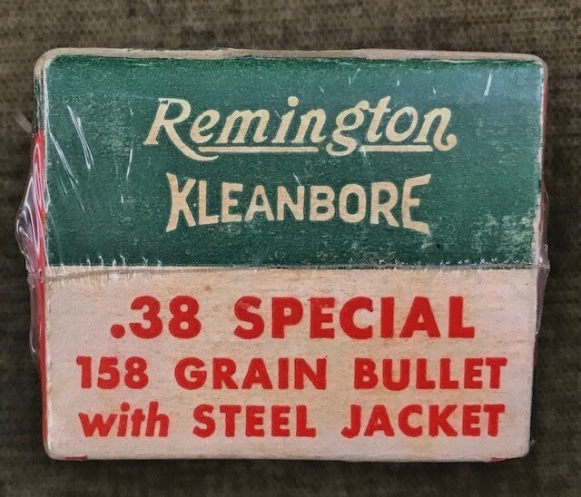 REMINGTON WWII CAL. .38 SPL 158 GRAIN BALL W/STEEL JKT NEW REPLICA AMMO ...