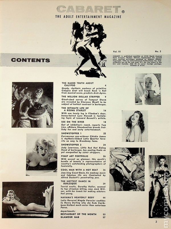 Cabaret Magazine Vol. 3 #2 VG 1957 Low Grade | eBay
