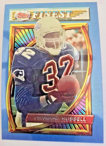 Football, Leonard Russell, 1994 Topps Finest, Patriots, RB, Card # 111 ...