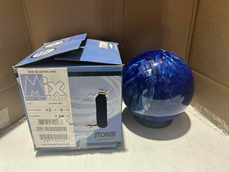 NEW 12LB Storm Mix Blue/Silver Bowling Ball 3579 | eBay