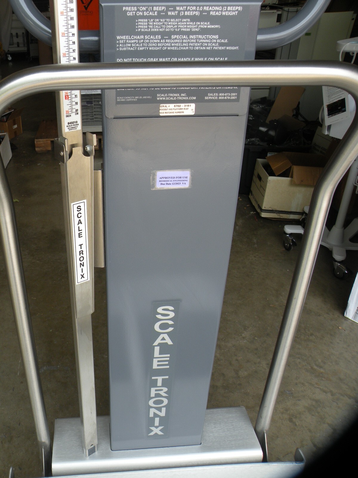 SCALE TRONIX 6702 MEDICAL WHEELCHAIR PLATFORM SCALE W/ HEIGHT ...