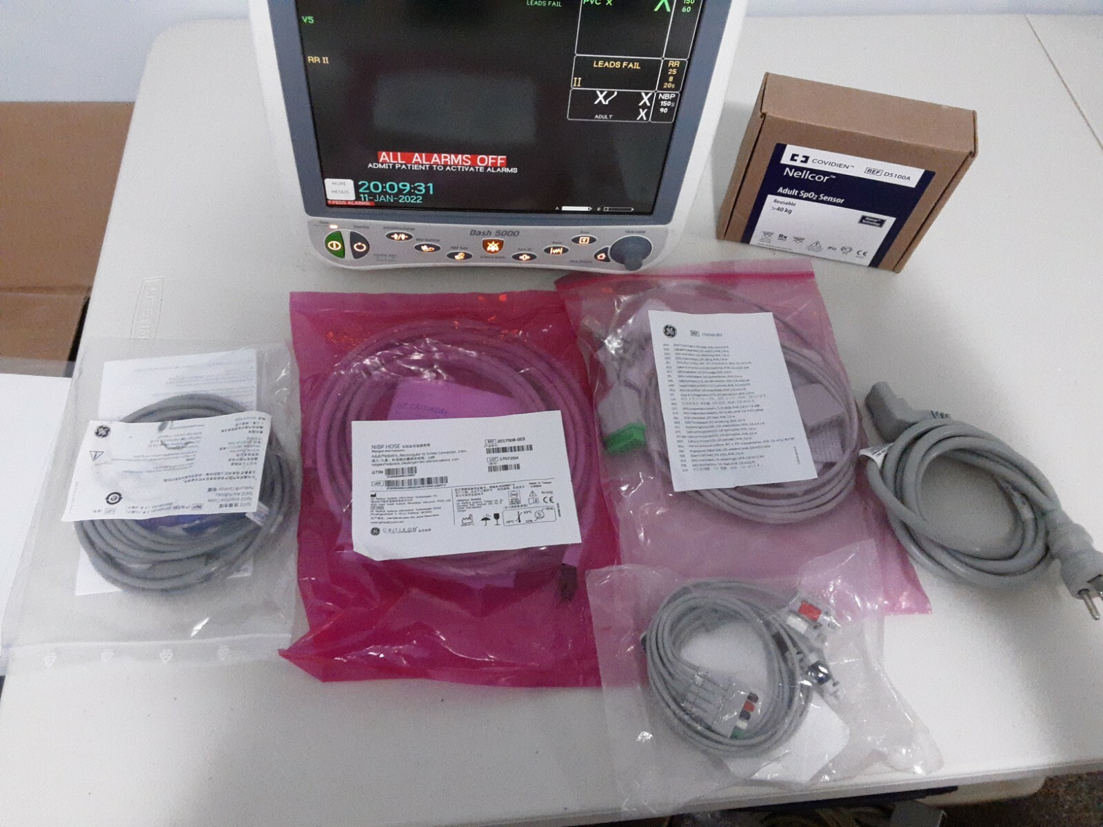 GE Dash 5000 Nellcor sp02 and soft 7.3 with 4 IBP and Co2 ,90 DAYS FREE ...