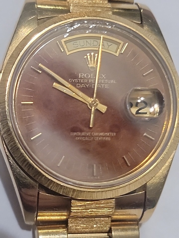 ROLEX PRESIDENT 18078 BIRCH BURLWOOD DIAL VINTAGE FACTORY ORIGINAL ...