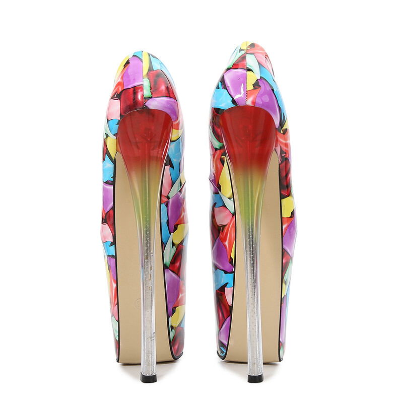 Glamous Colorful 22 cm Super High Pumps Drag Queen Heels Platform Trans ...