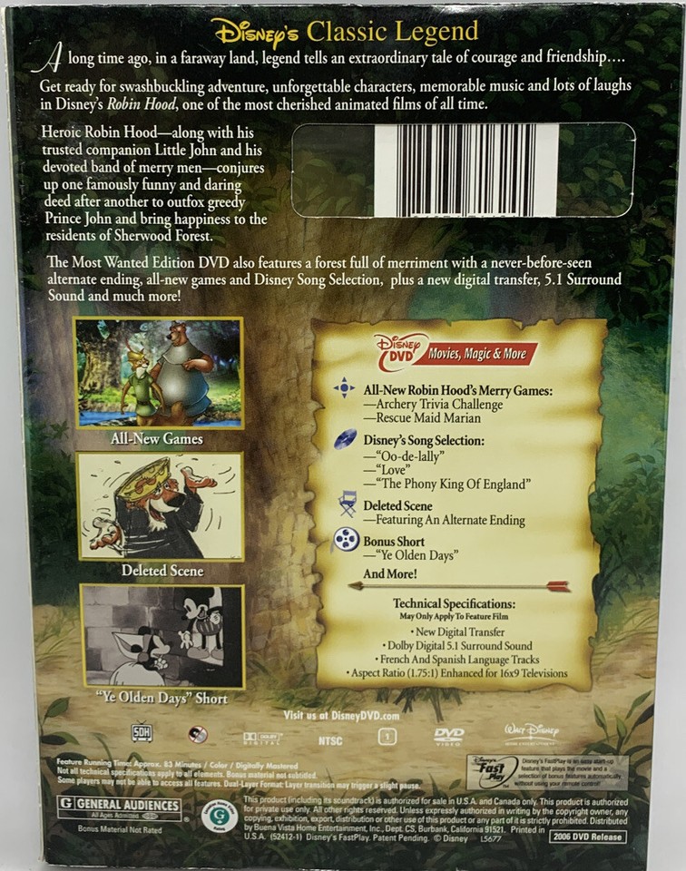 Robin Hood (DVD, 2006, Most Wanted Edition) NEW (unsealed) 786936716245 ...
