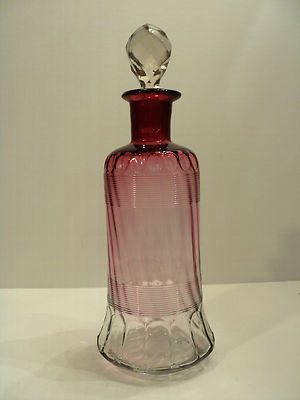 WONDERFUL STEVENS & WILLIAMS THREADED RUBINA ART GLASS DECANTER | eBay