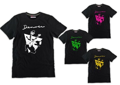 T-shirt Denver Cartone animato Nera Cotone Uomo e Bambino Anni 80 Anni ...