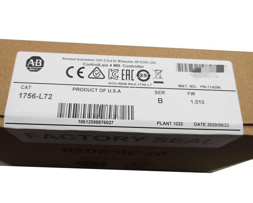1756-L72 Allen-Bradley 1756-L72 ControlLogix 4MB Controller PLC ...