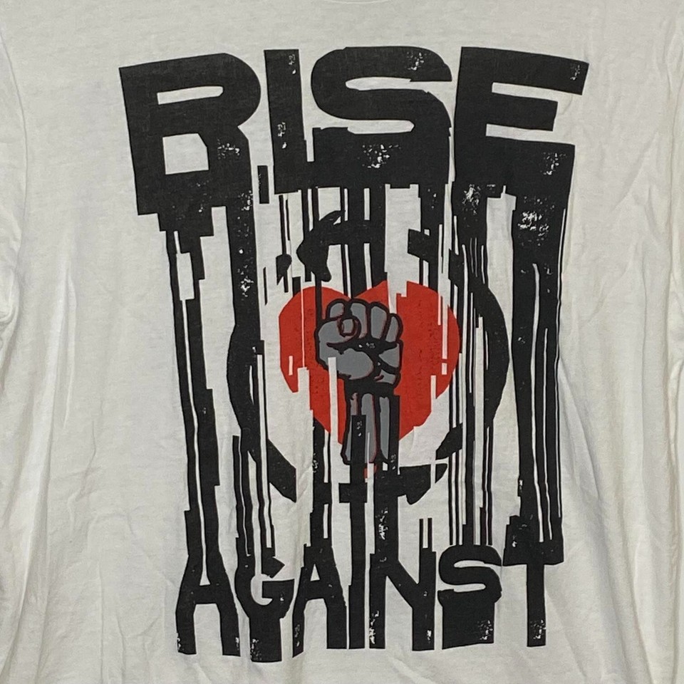 Rise Against Band White Large Graphic T-Shirt | eBay