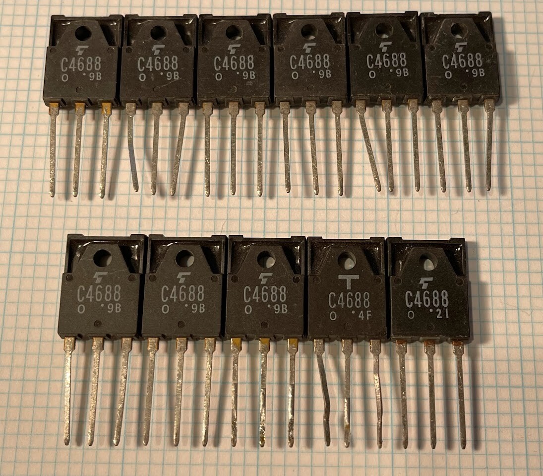 Lot of 11 Toshiba C4688 2SC4688 SI NPN Triple Diffused TO-3PFM Power ...