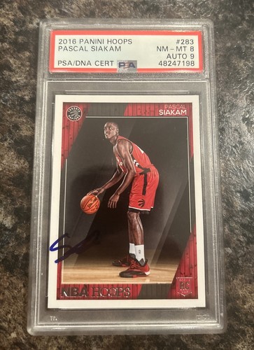 Pascal Siakam Signed NBA Hoops Rookie Card Raptors MT 8 Auto 9 PSA | eBay
