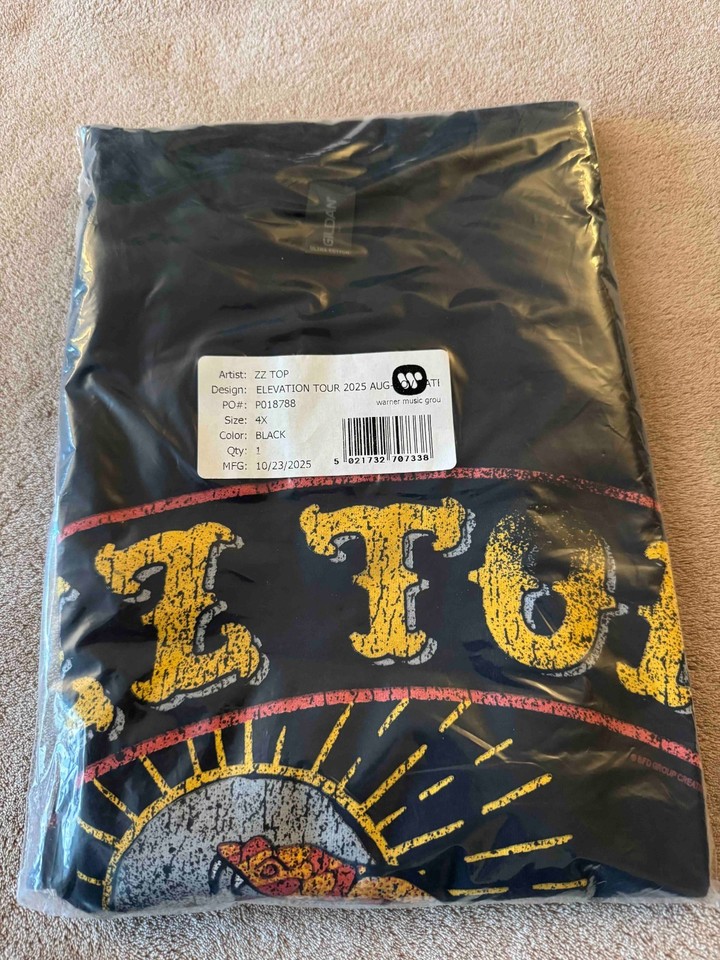 ZZ Top The Elevation Tour 2025 - Official ZZ Top Merch - 4XL - 2 for 1 ...