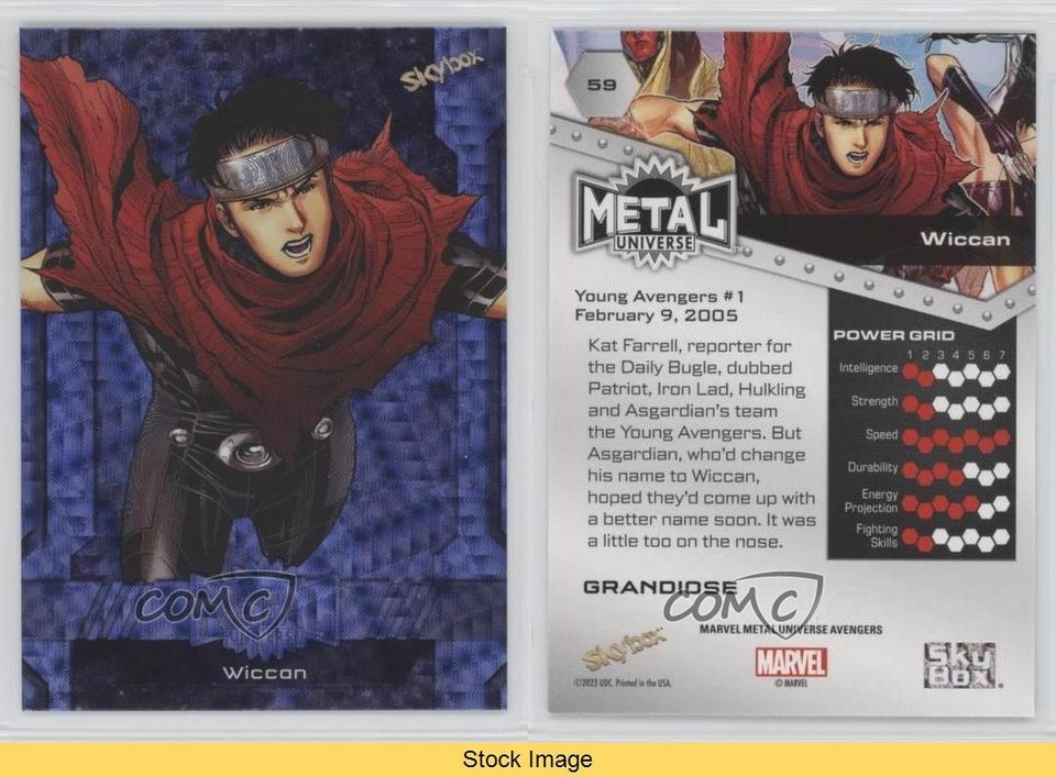 2024 Skybox Marvel Metal Universe Avengers Grandiose Wiccan #59 READ ...