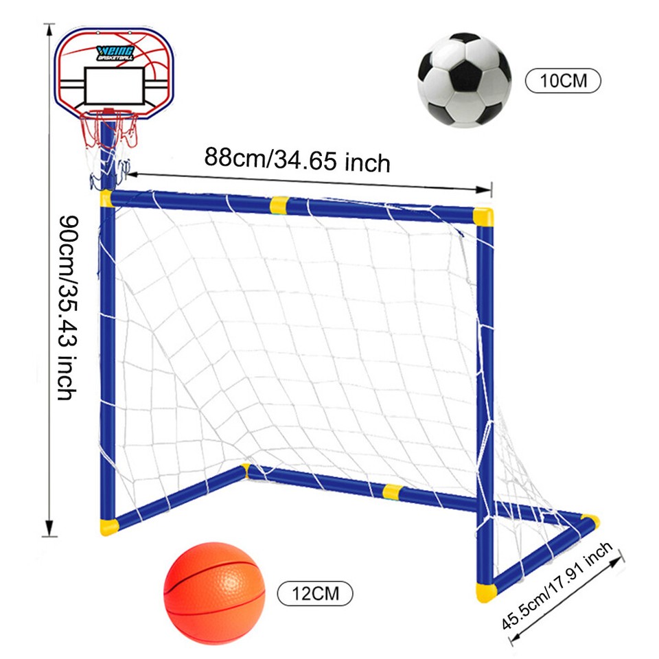 2 In 1 Football Practice Goal with Basketball Hoop Football Goal Fun ...