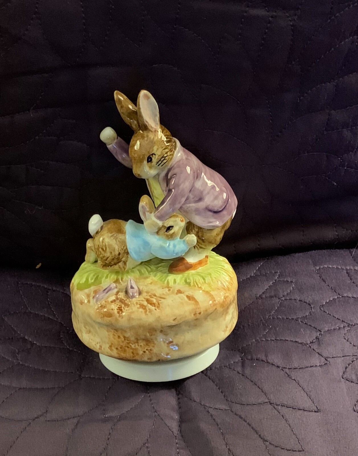 SCHMID PETER RABBIT MUSIC BOX BENJAMIN BUNNY C.1986 BEATRIX POTTER ...